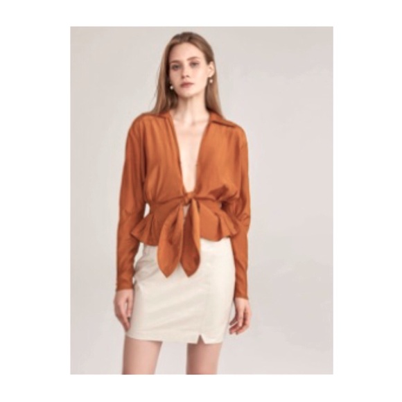 SHEIN | Tops | Shein Premium Rust Blouse | Poshmark